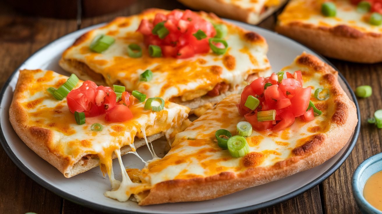 Cheesy Chicken Queso Flatbread Melts Recipe - Food Blasts