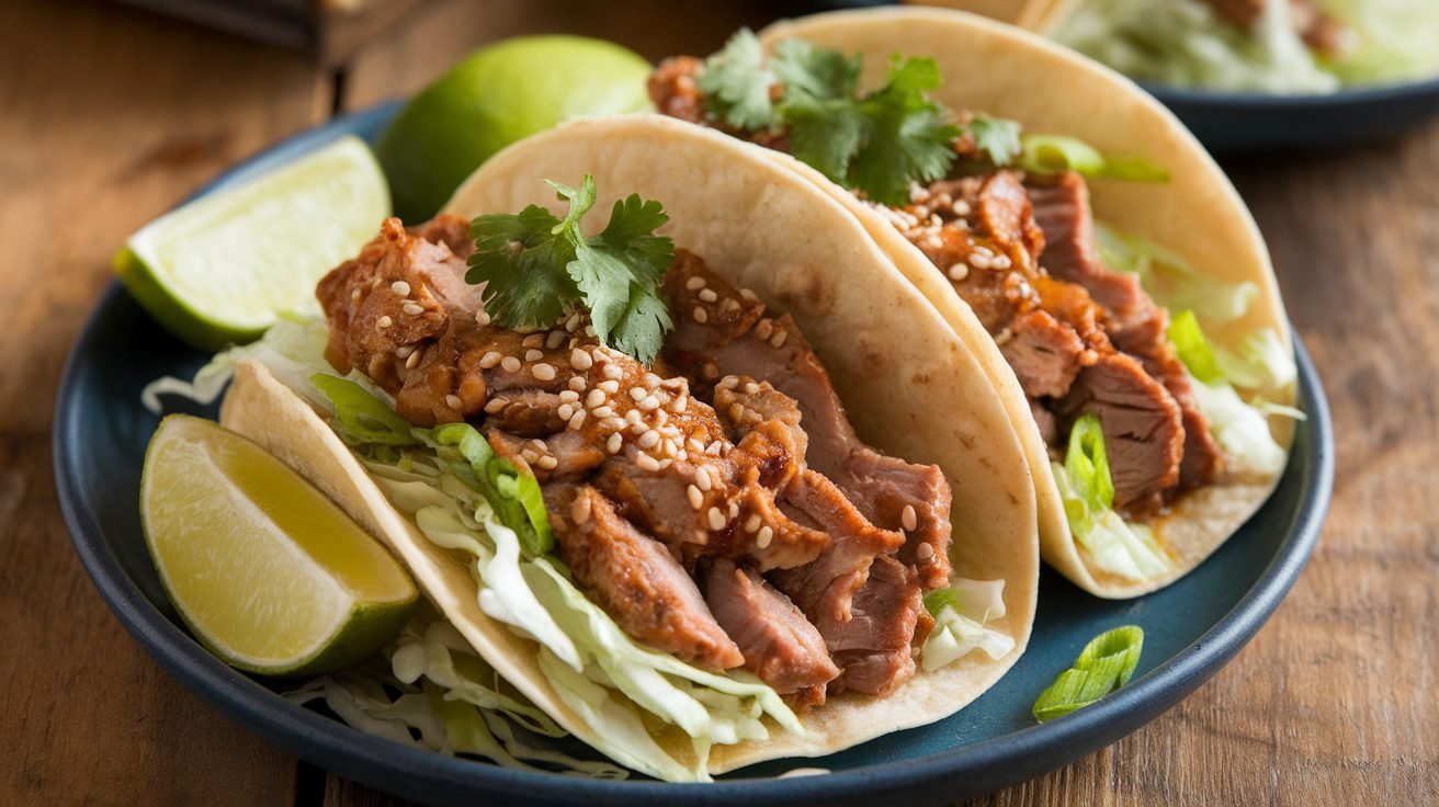 Sesame Ginger Pork Tacos Recipe - Food Blasts