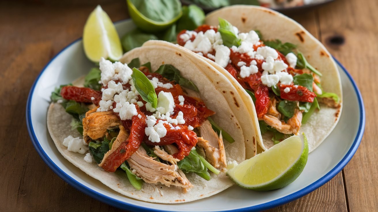 Sun-Dried Tomato and Pesto Tacos Recipe - Food Blasts