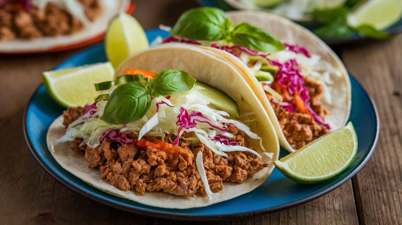 Thai Basil Pork Tacos Recipe - Food Blasts