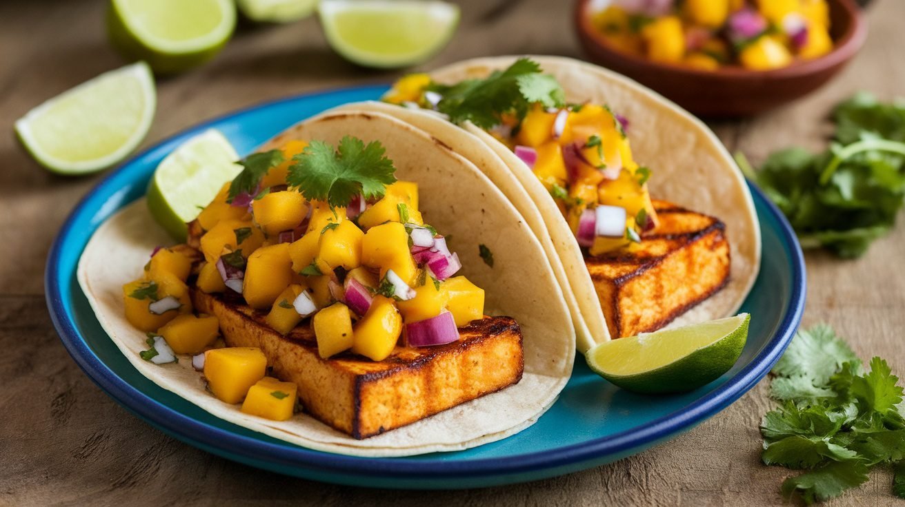 Coconut Mango Tofu Tacos Recipe - Food Blasts