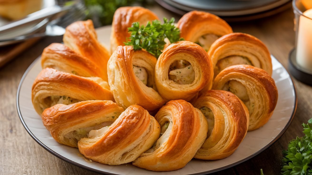 Chicken Caesar Croissant Twists Recipe - Food Blasts