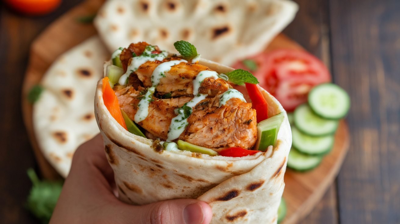 Chicken Tikka Naan Wraps Recipe - Food Blasts