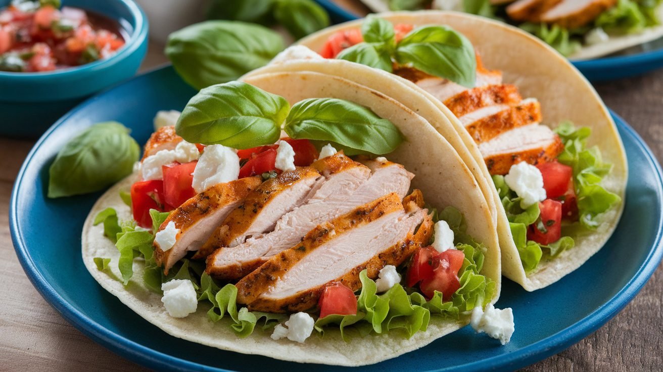 Lemon Basil Roasted Chicken Tacos Recipe - Food Blasts