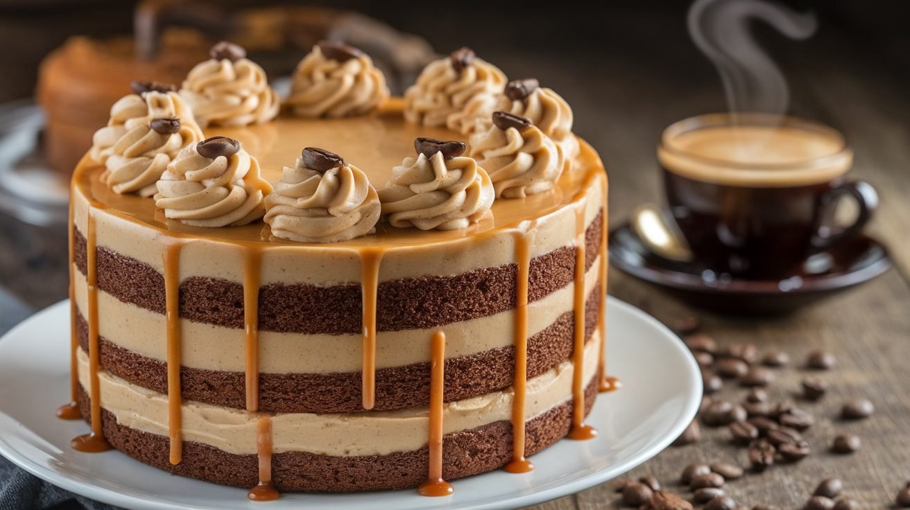 Caramel Macchiato Cake Recipe - Food Blasts