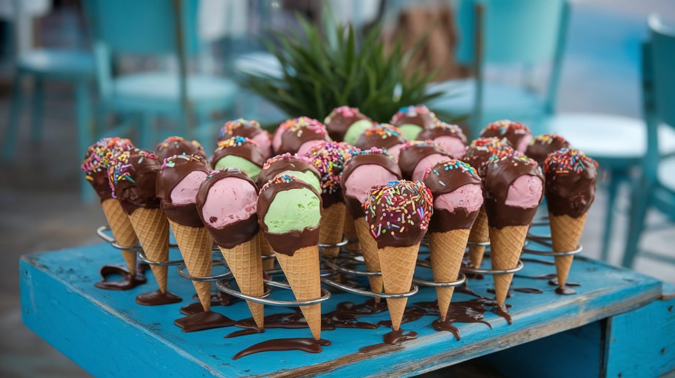 Chocolate Dipped Ice Cream Cones Recipe - Food Blasts