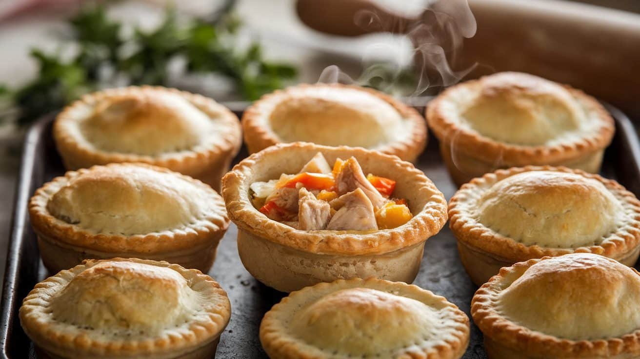Mini Chicken Pot Pies Recipe - Food Blasts