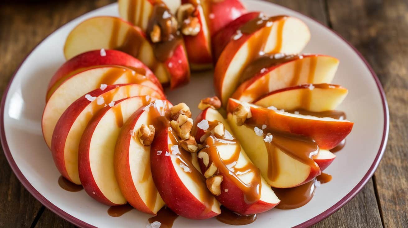 Salted Caramel Apple Slices Recipe - Food Blasts