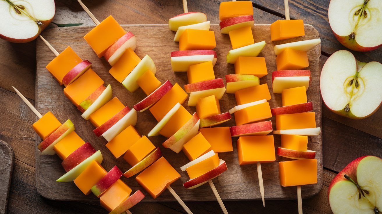 Cheddar and Apple Skewers Recipe - Food Blasts