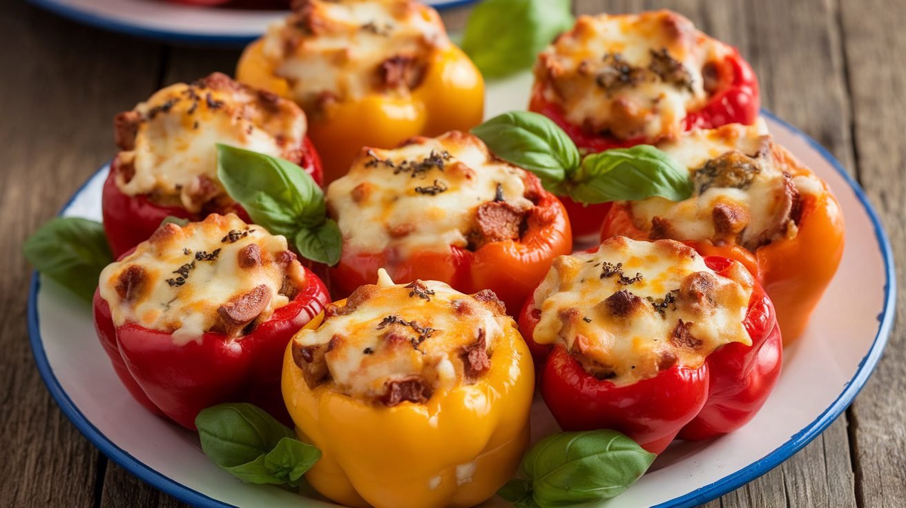 Italian Stuffed Mini Bell Peppers Recipe - Food Blasts