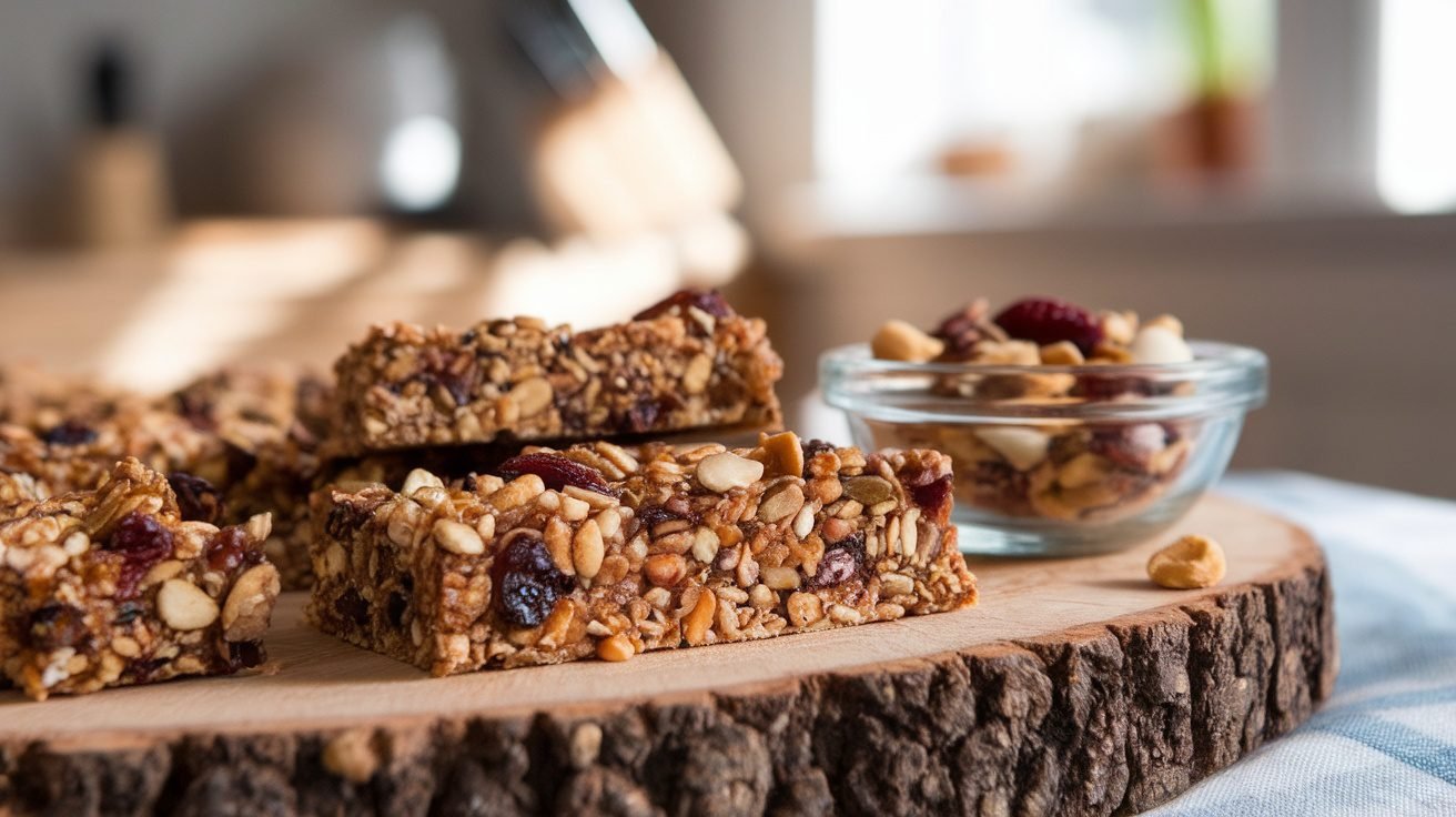 Nutty Trail Mix Granola Bars Recipe - Food Blasts