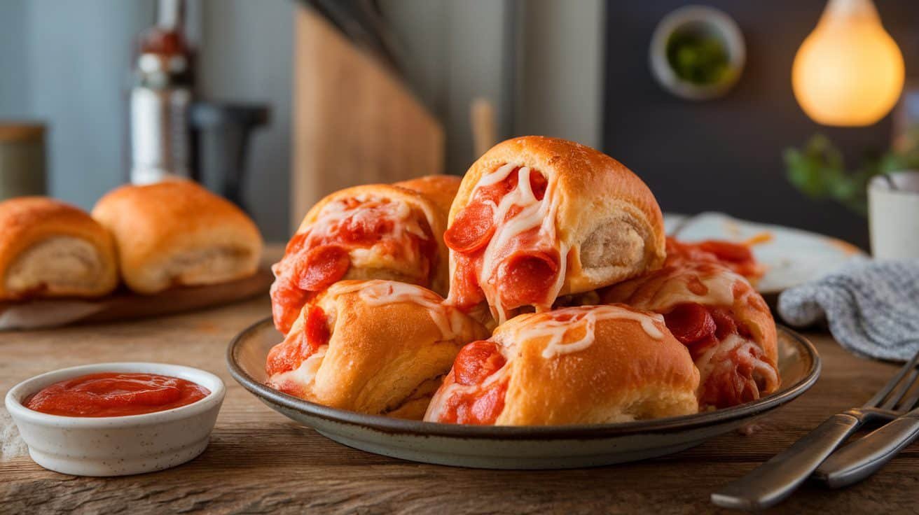 Pizza Stuffed Crescent Rolls Recipe - Food Blasts