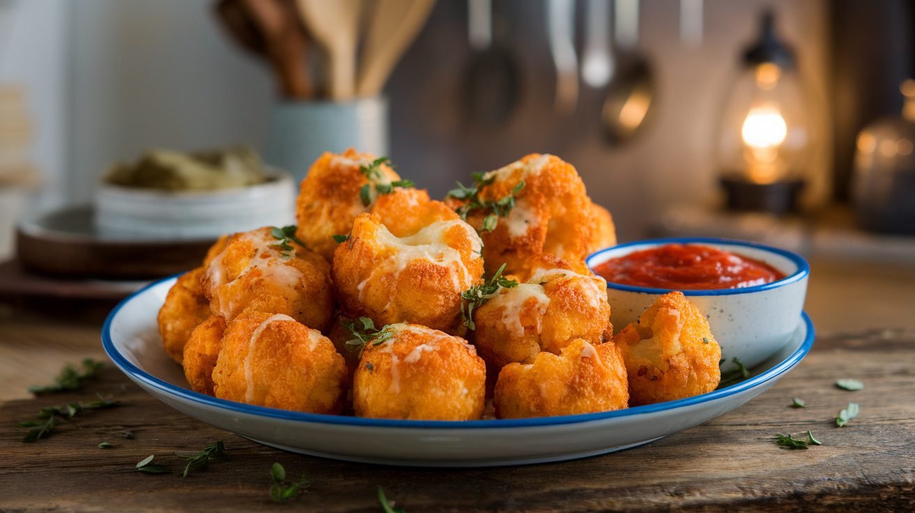 Baked Cheesy Cauliflower Tots Recipe - Food Blasts