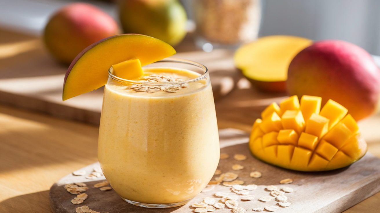 Creamy Mango Oat Smoothie Recipe - Food Blasts