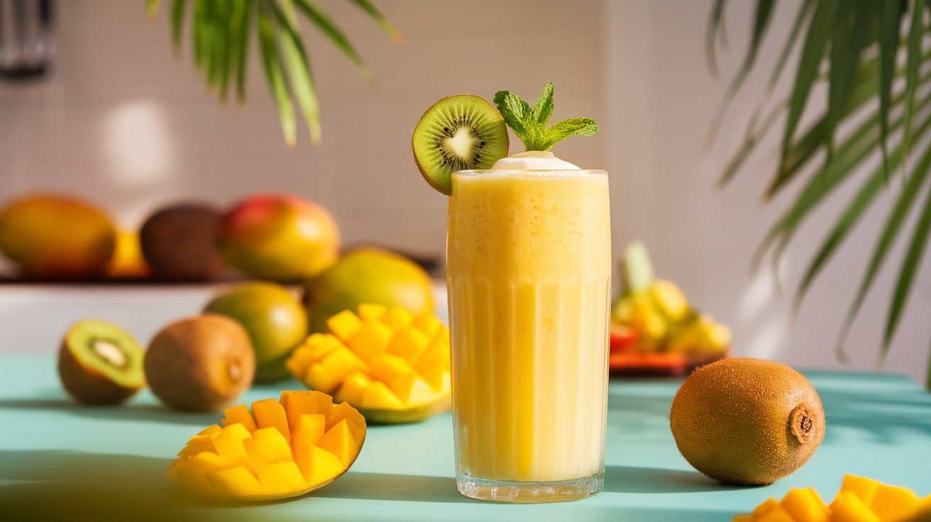 Mango Kiwi Cooling Shake Recipe - Food Blasts