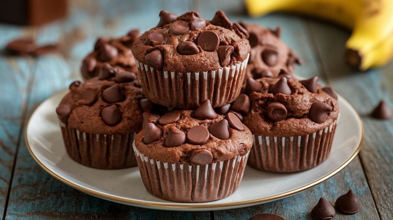 Chocolate Banana Muffin Tops Recipe - Food Blasts