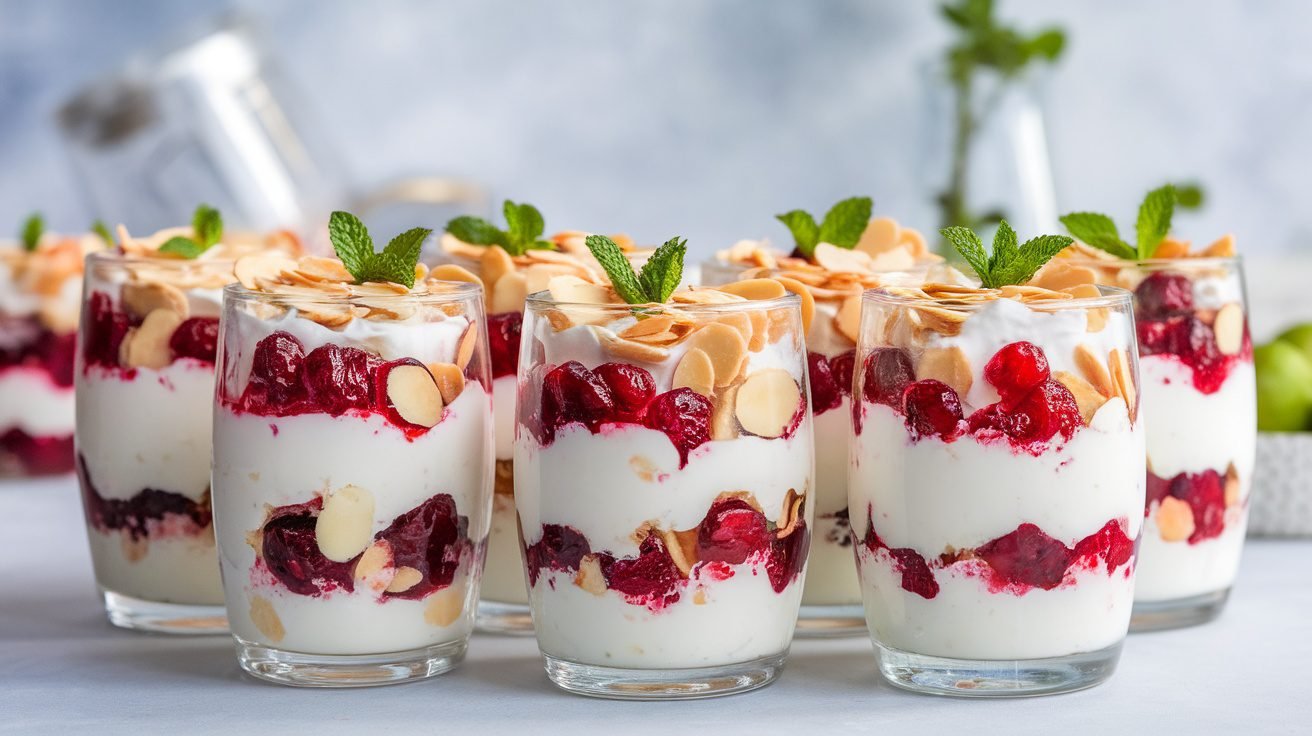 Chilled Cranberry Almond Yogurt Parfaits Recipe - Food Blasts