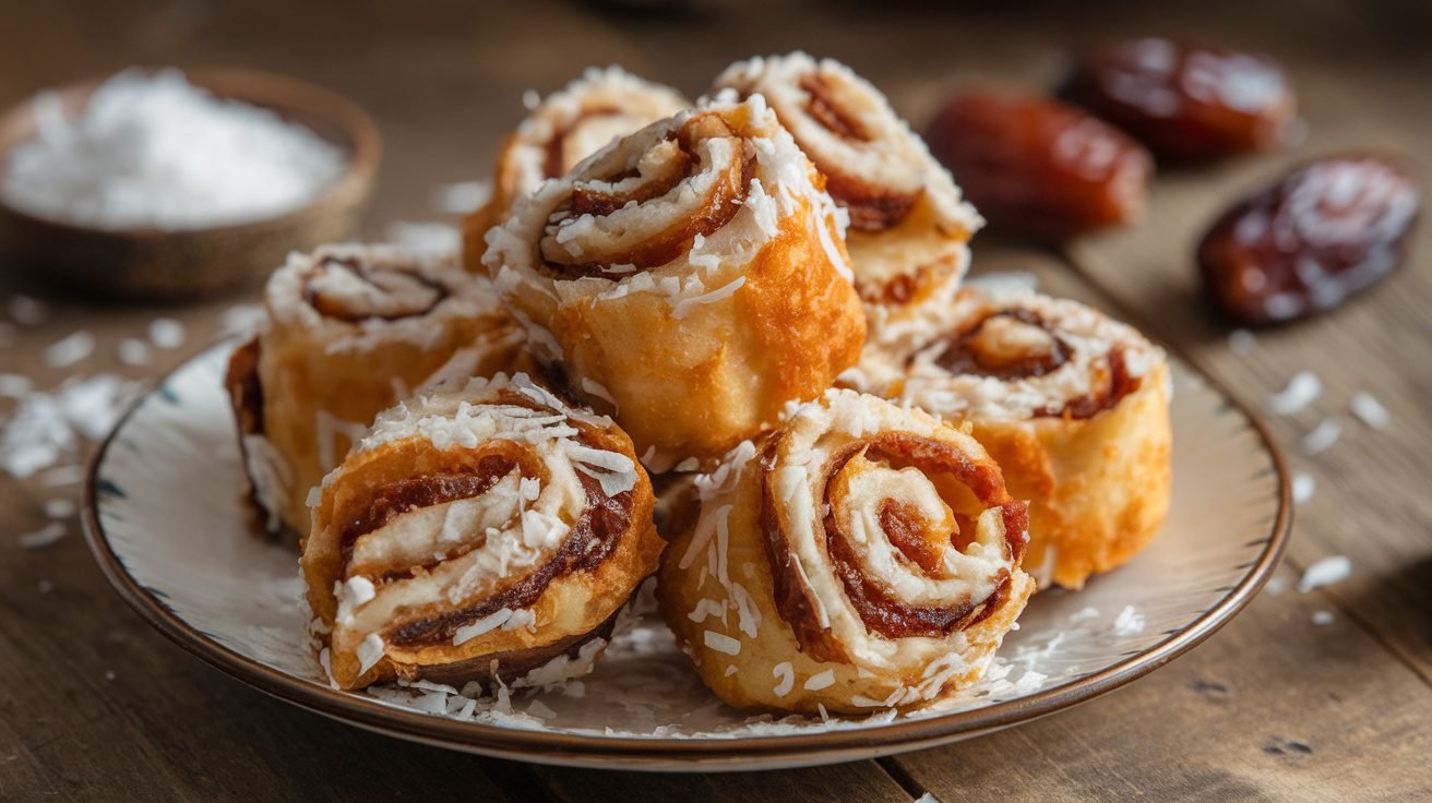 Coconut Date Rolls Recipe - Food Blasts