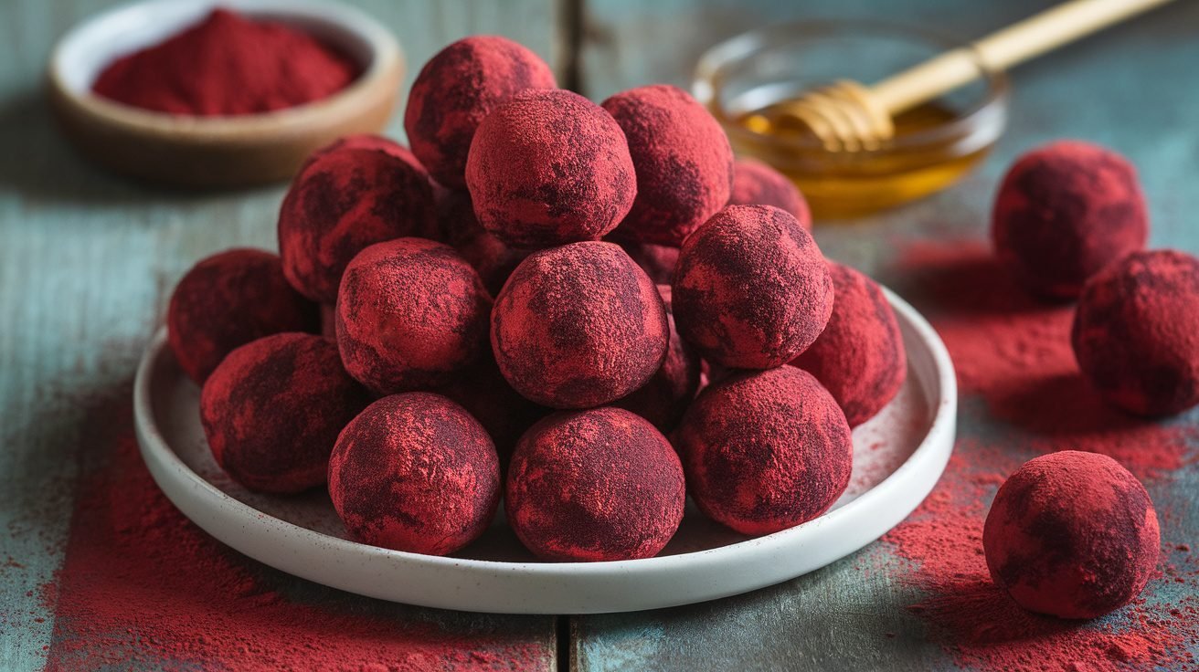 Red Velvet Protein Balls with Beet Powder Recipe - Food Blasts