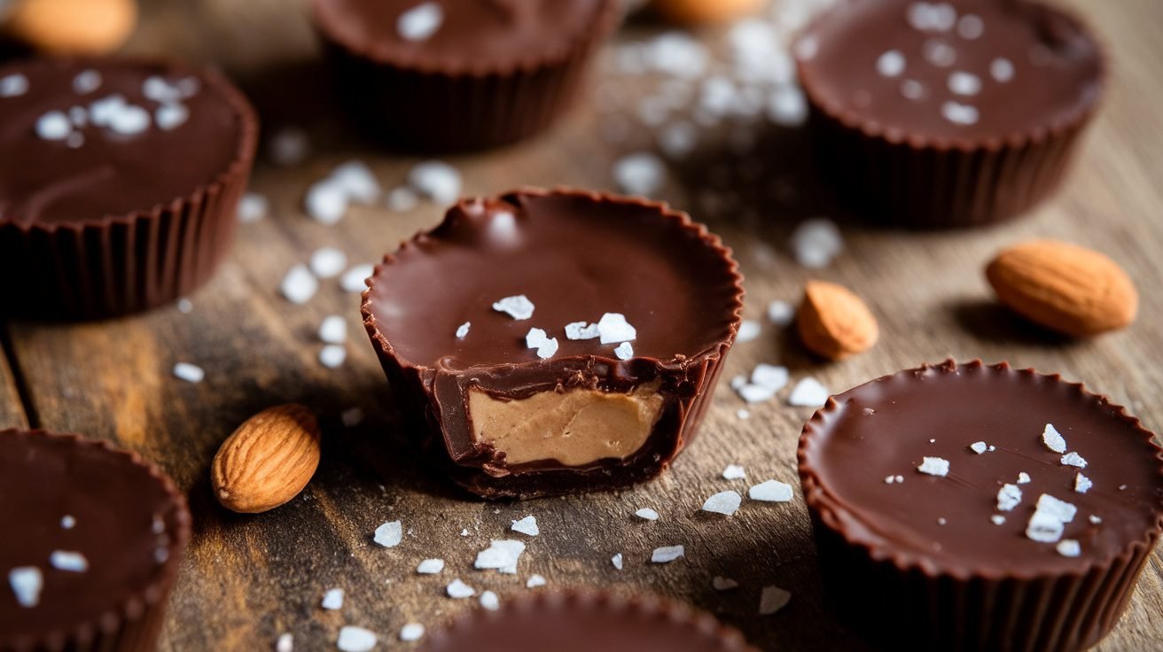 Dark Chocolate Almond Butter Cups Recipe - Food Blasts