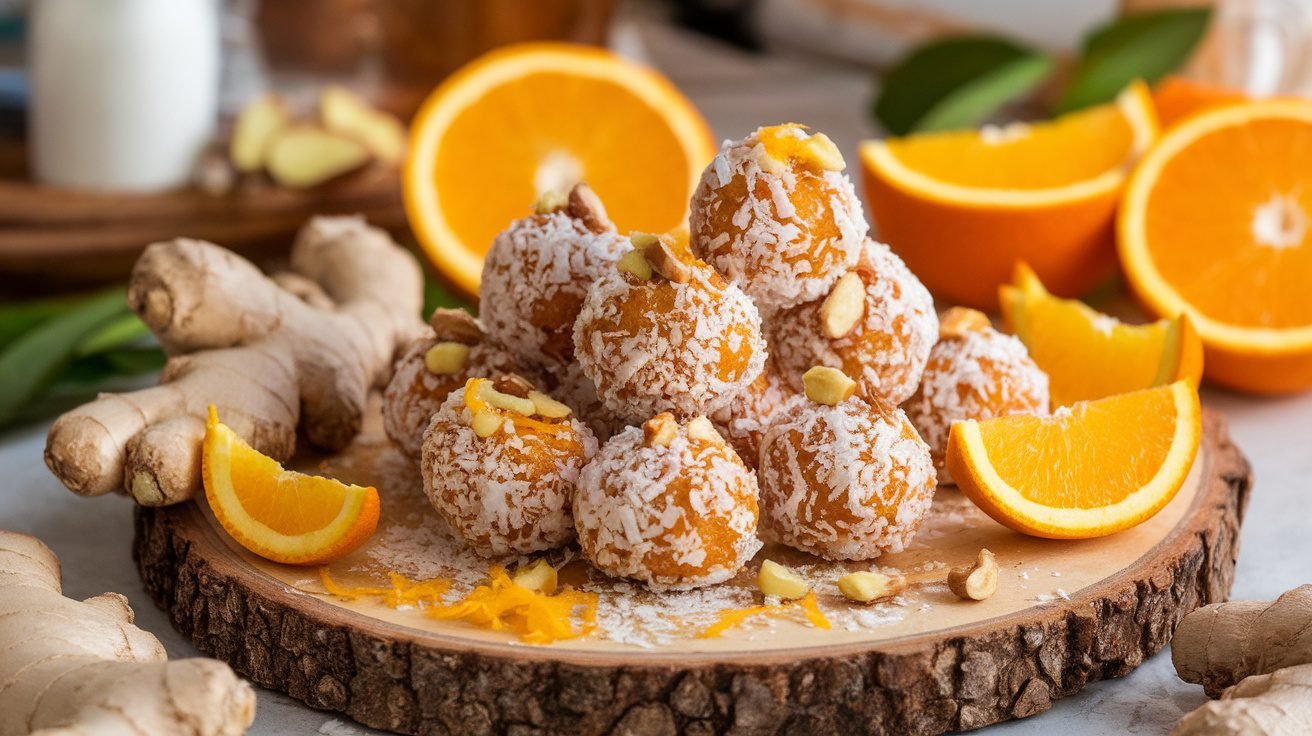 Orange Ginger Energy Balls Recipe - Food Blasts