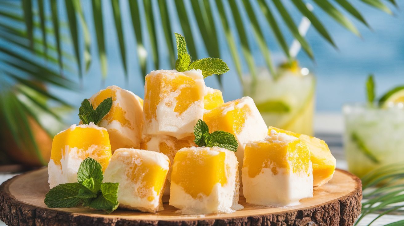 Coconut Mango Frozen Cubes Recipe - Food Blasts