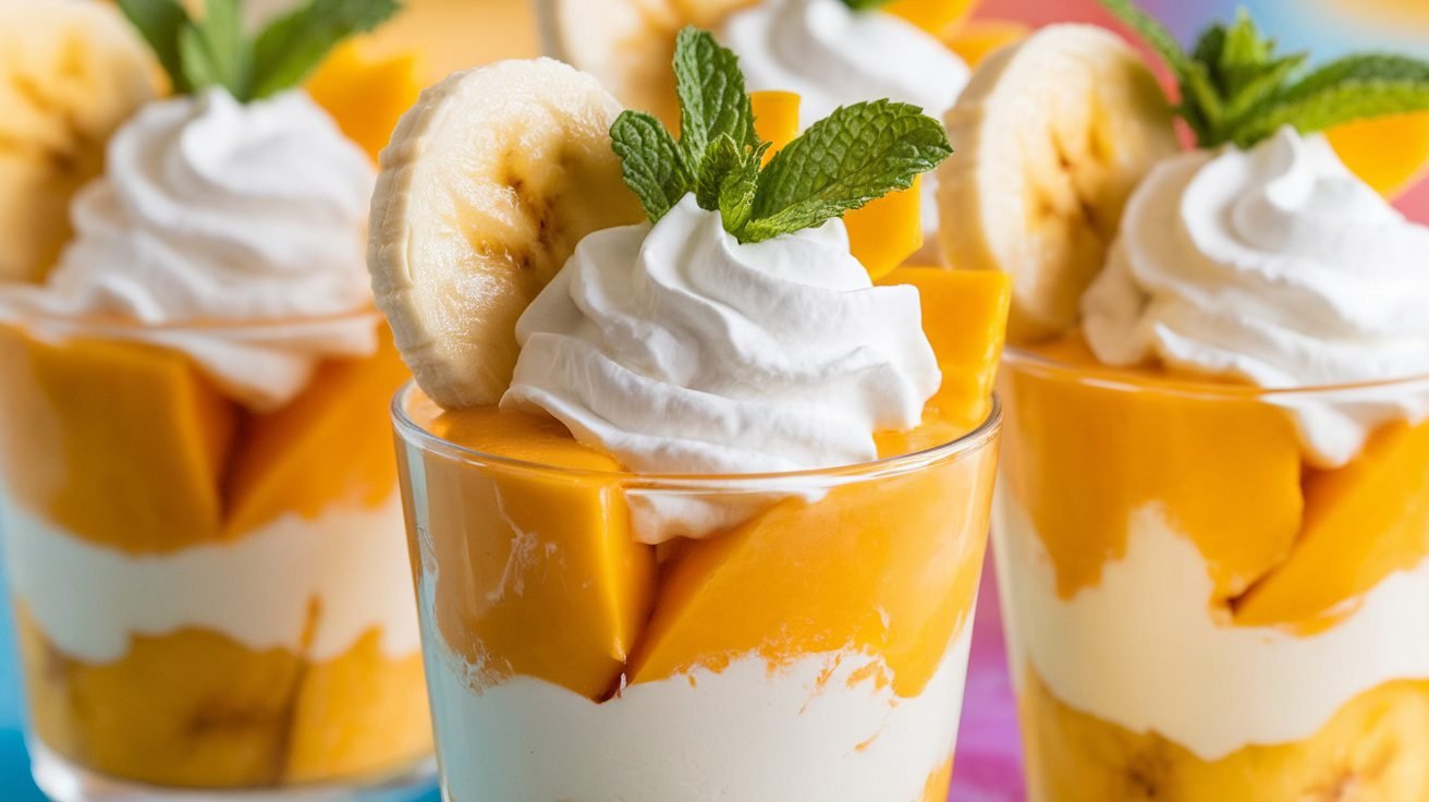 Mango Banana Cream Cups Recipe - Food Blasts