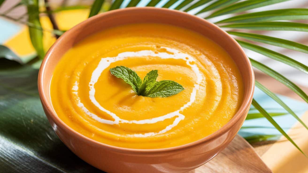 Chilled Mango Coconut Soup Recipe - Food Blasts