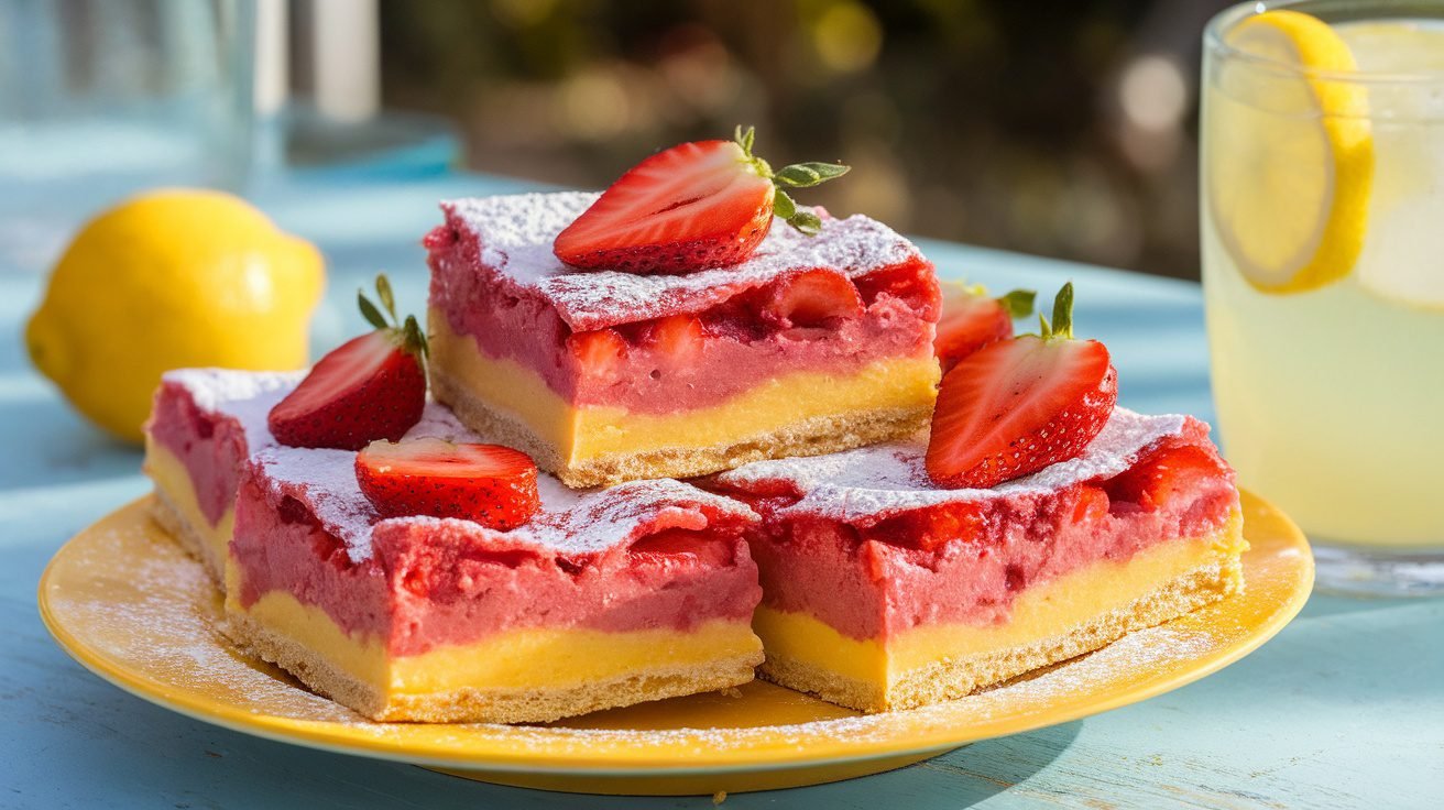 Strawberry Lemonade Bars Recipe - Food Blasts