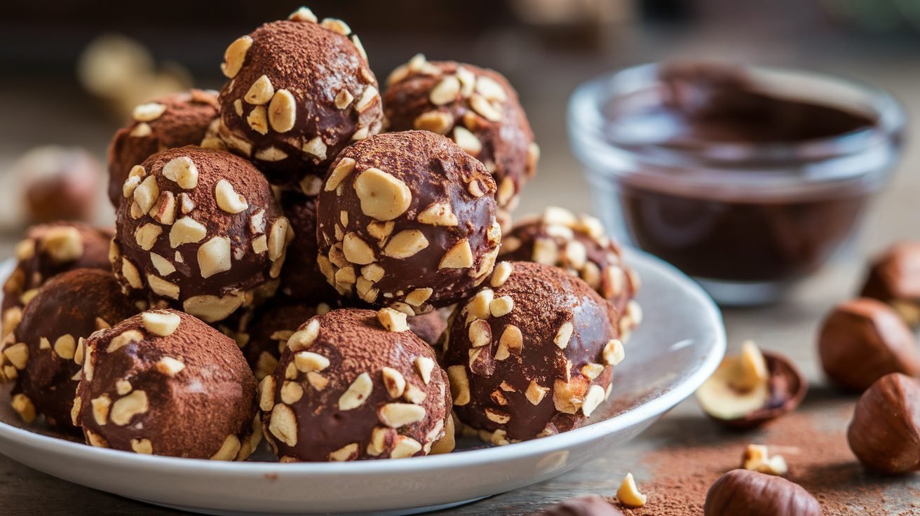 Chocolate Hazelnut Energy Balls Recipe - Food Blasts
