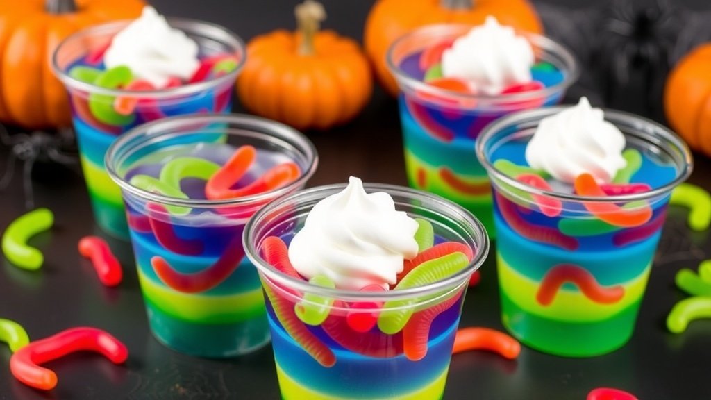 Creepy Crawly Jello Cups Recipe for Halloween - Food Blasts