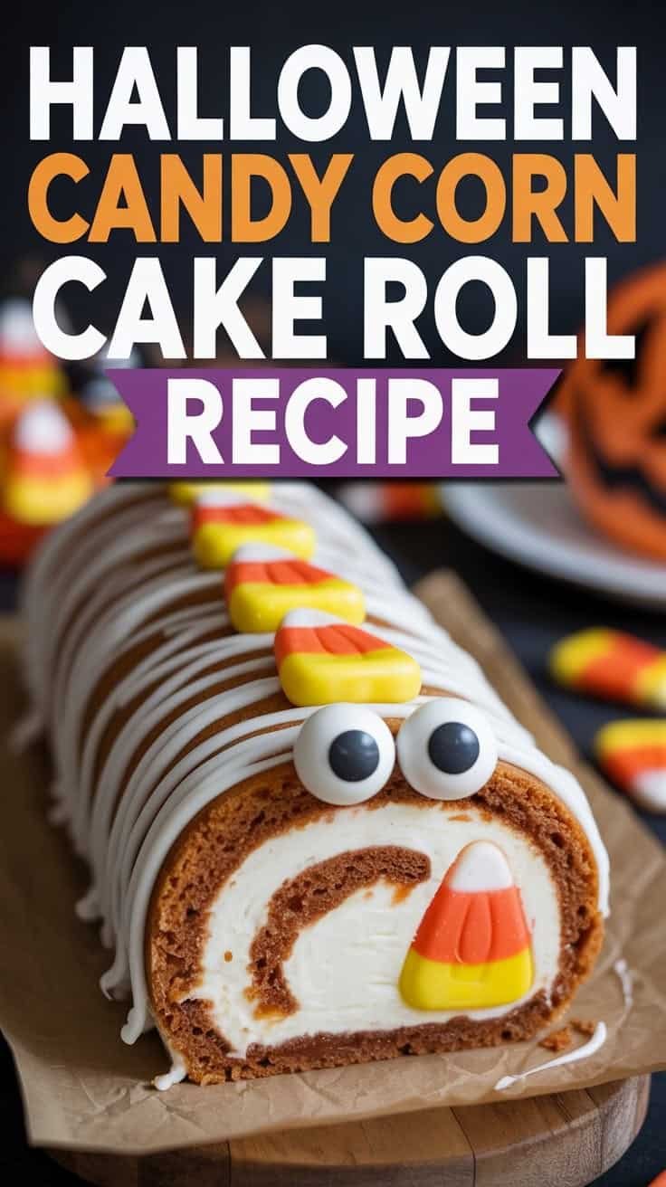 Candy Corn Cake Roll Recipe for Halloween - Food Blasts