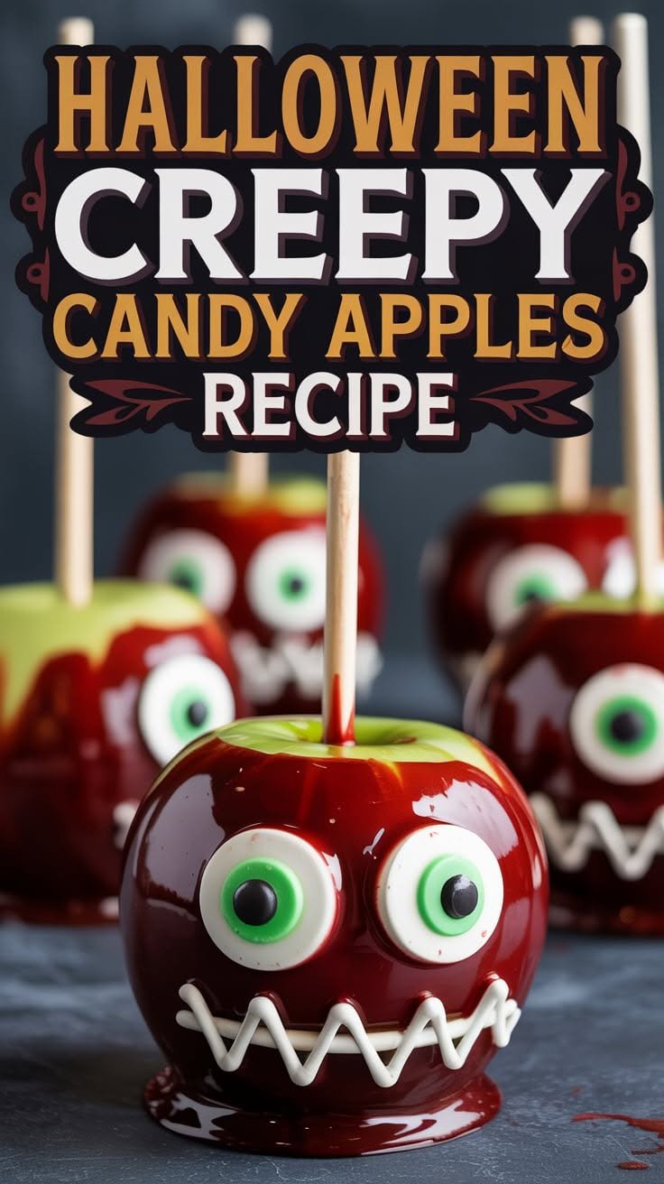 Creepy Candy Apples Recipe for Halloween - Food Blasts