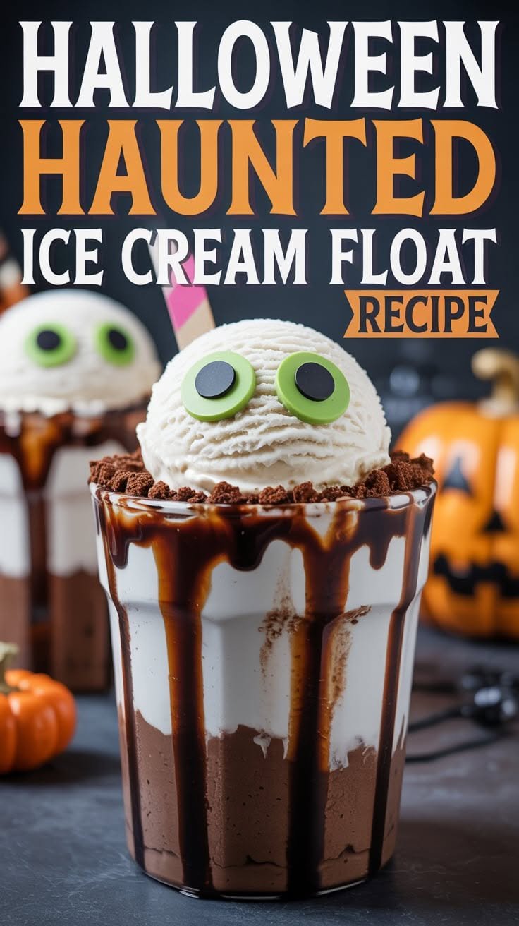 Spooky Haunted Ice Cream Float Recipe for Halloween - Food Blasts