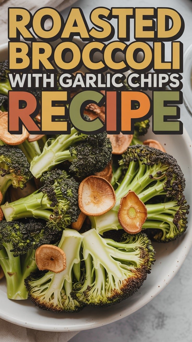 Roasted Broccoli with Garlic Chips Recipe - Food Blasts