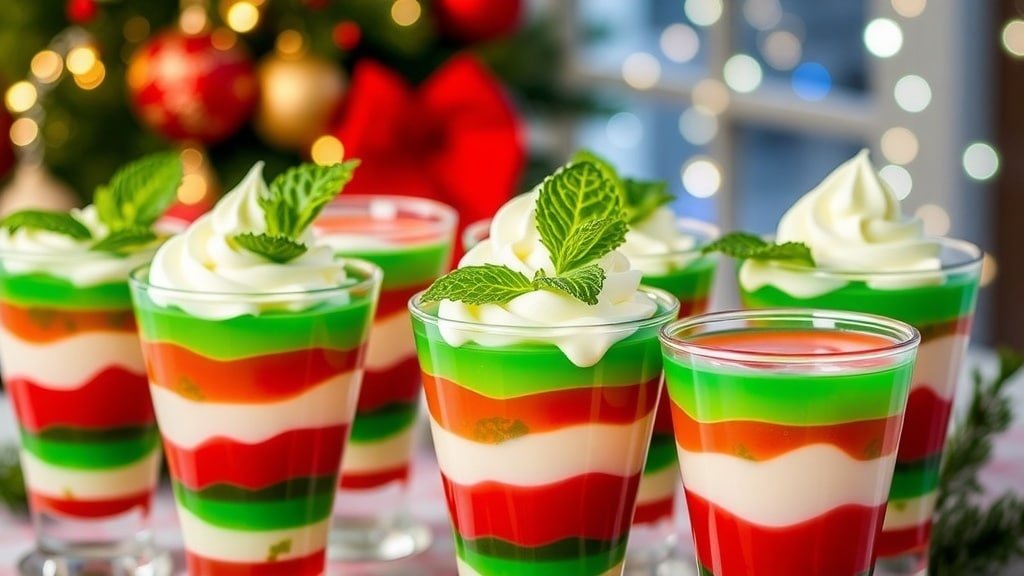 Festive Red and Green Jello Parfaits Recipe - Food Blasts