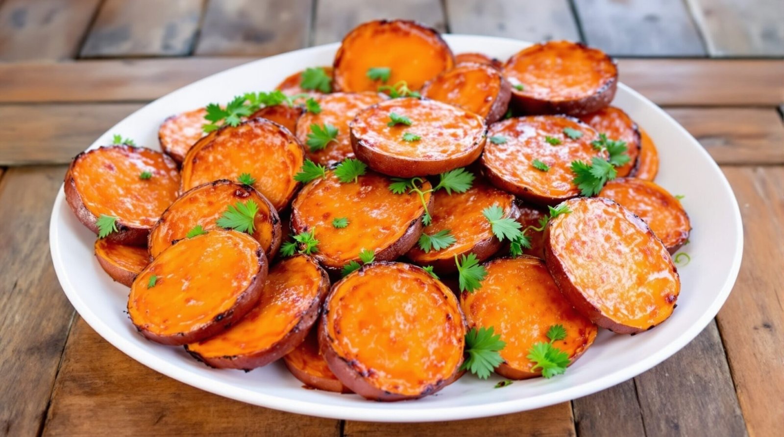 Maple Roasted Sweet Potato Rounds Recipe - Food Blasts