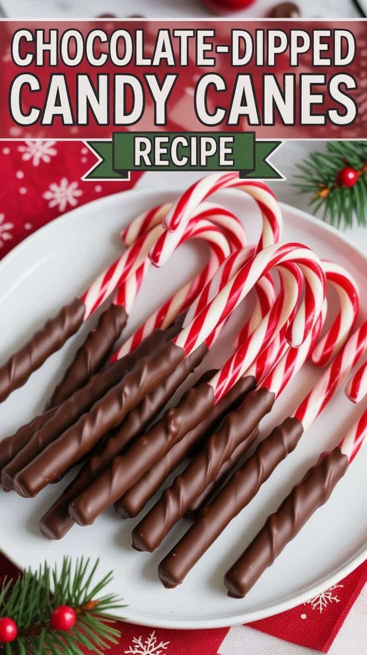 Chocolate-Dipped Candy Canes Recipe - Food Blasts
