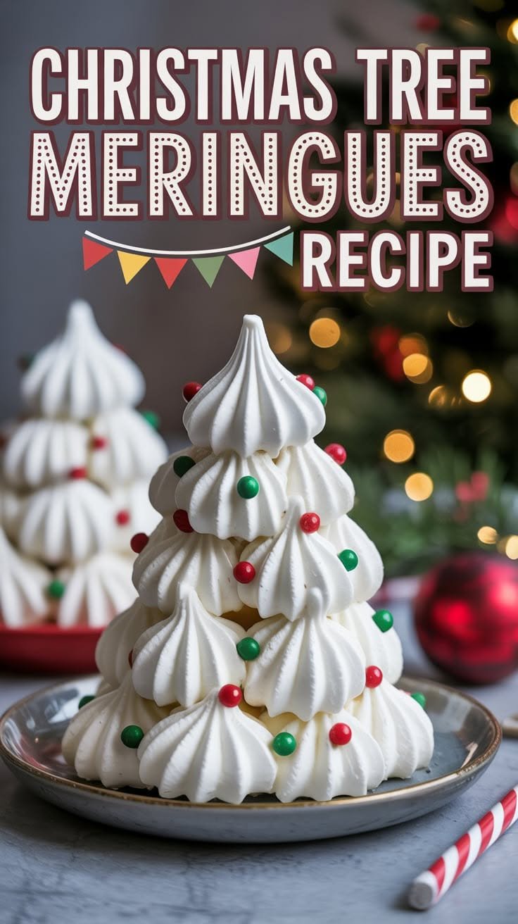 Festive Christmas Tree Meringues Recipe - Food Blasts